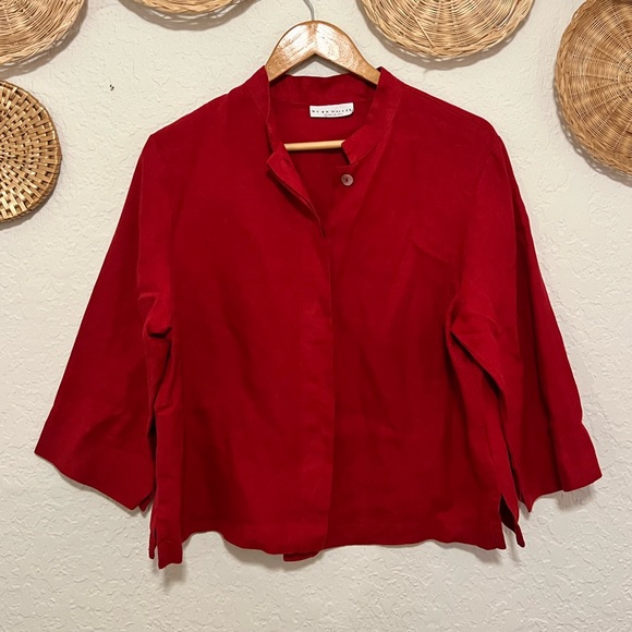 Tops | Vintage Red Linen Top | Poshmark